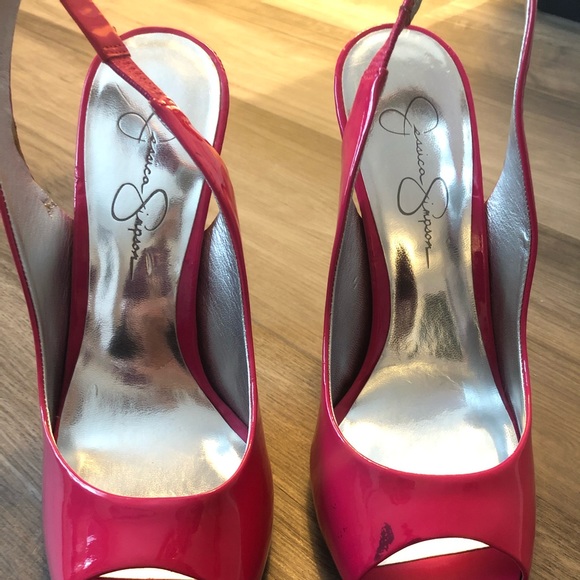 Jessica Simpson | Shoes | Hot Pink Jessica Simpson Open Toed Heels ...